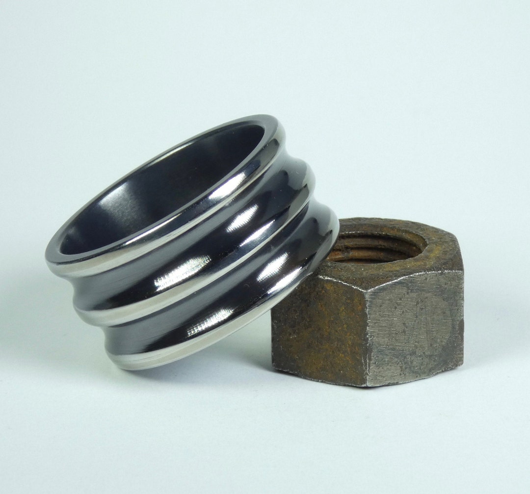 Solid Black Oxidized Titanium Ring. Mens Ring. Mens Jewellery. - Etsy