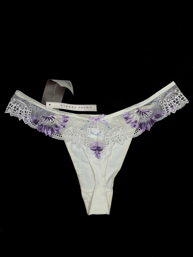 Lingerie Set Classy Simone Perele White Purple Lavender Floral Lingerie ...