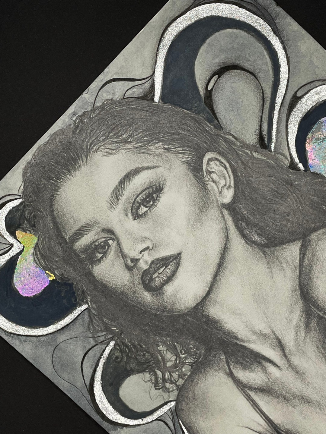 Portrait Commission Pencil Euphoria Black and White Wall Art Zendaya ...