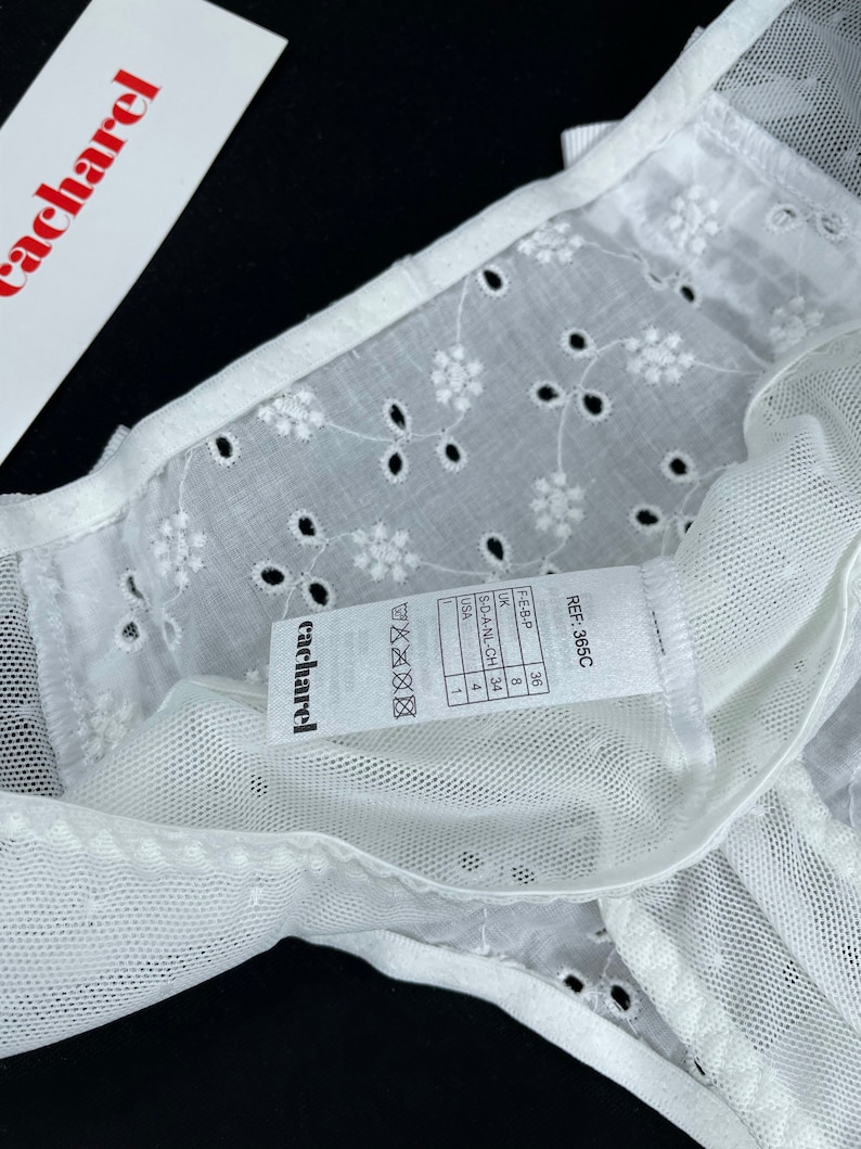 Lingerie Set Vintage Classy Cacharel Bra and Panty Set Cotton White ...