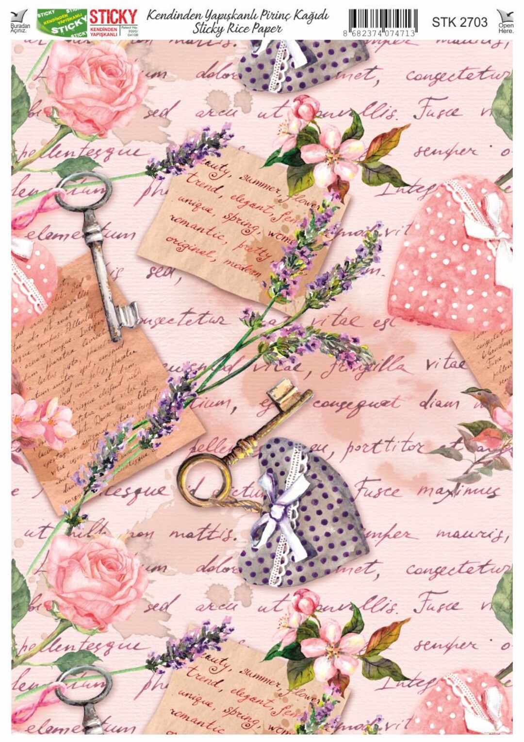 Rice Paper for Decoupage A3 Sticky Mulberry Paper for Decoupage 16.53 ...