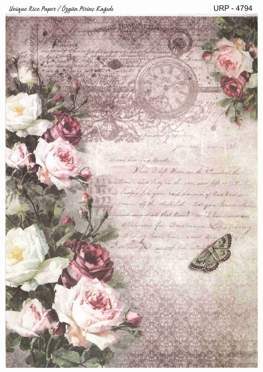 Rice Paper for Furniture Decoupage A3 Size | Sticky Mulberry Paper for ...