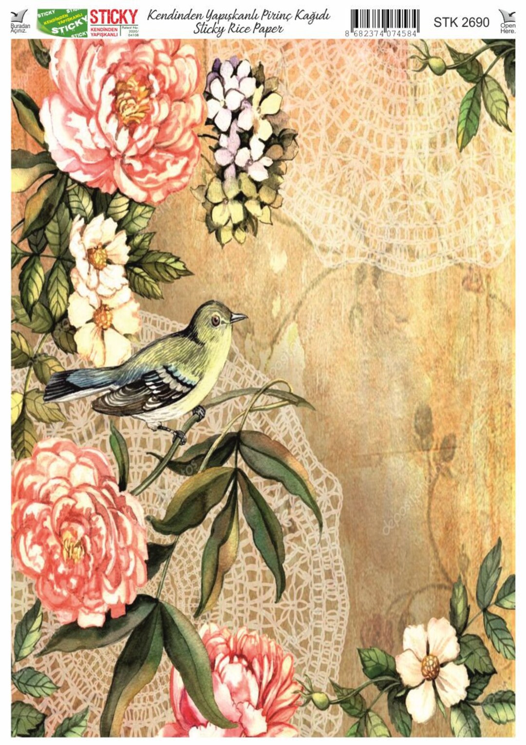 Decoupage Paper for Furniture | Rice Paper for Decoupage A3 | Sticky ...