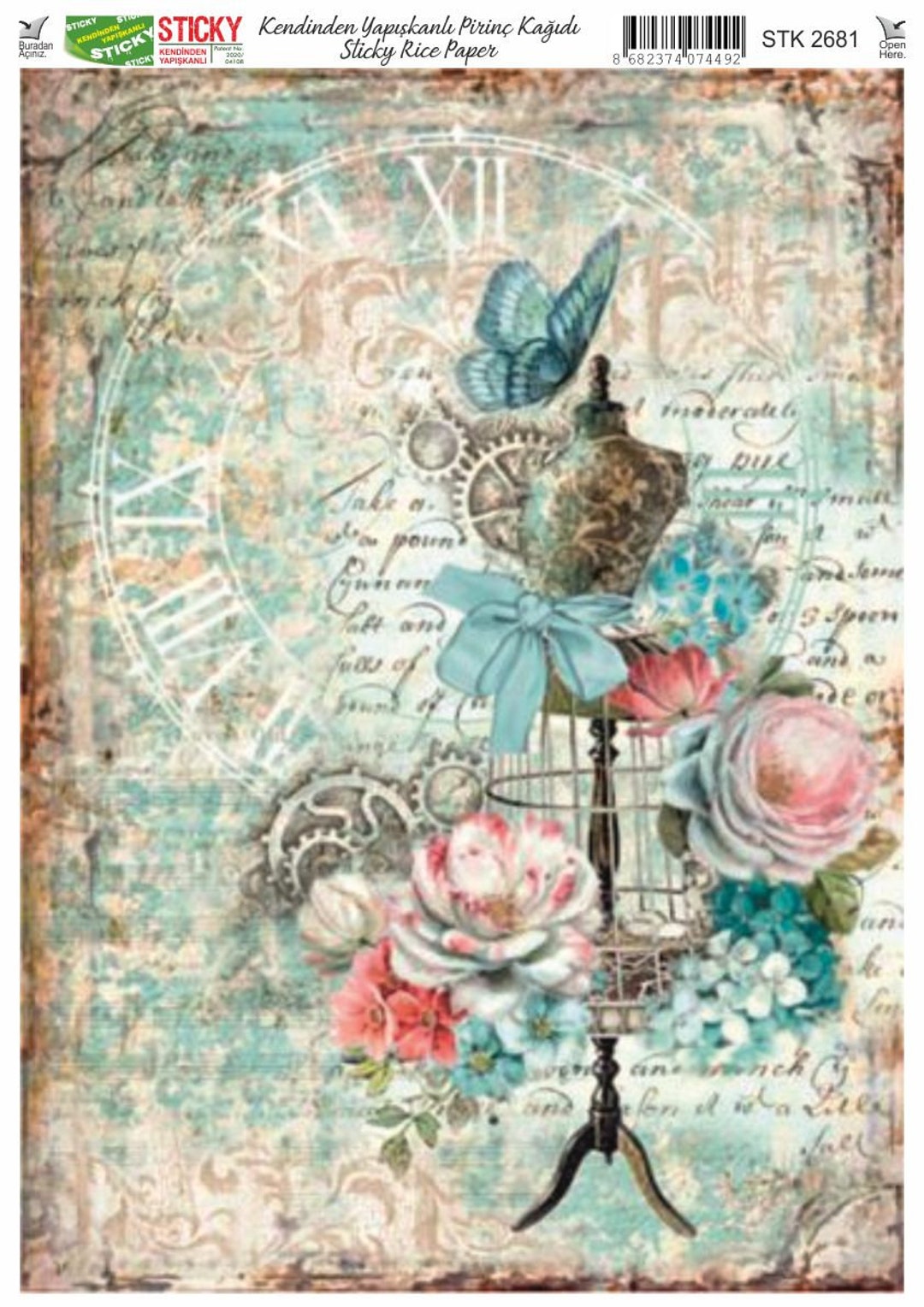 Rice Paper for Decoupage A3 | Sticky Mulberry Paper for Decoupage 16.53 ...