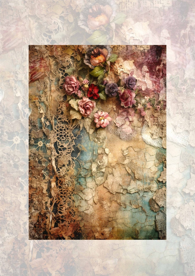 Rice Paper Decoupage | Large Size, Sticky With Floral Pattern for ...