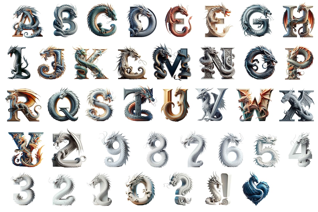 Rice Paper Dragon Alphabet Letters Clipart Sticky Rice Decoupage Paper ...