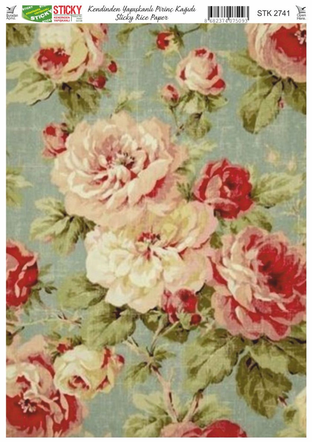 Rice Paper for Decoupage A3 | Sticky Mulberry Paper for Decoupage 16.53 ...