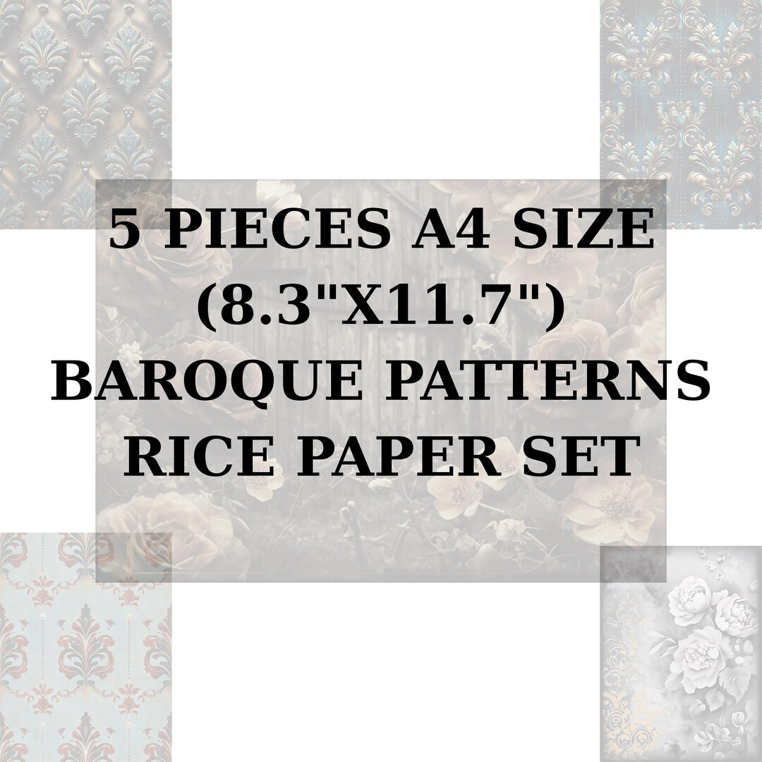 Baroque Rice Paper for Decoupage (A4, Set of 5) ST23 - Etsy