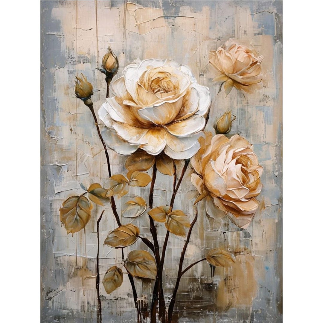 Rice Paper for Decoupage – Big Size Options – White Rose Art – Vintage ...