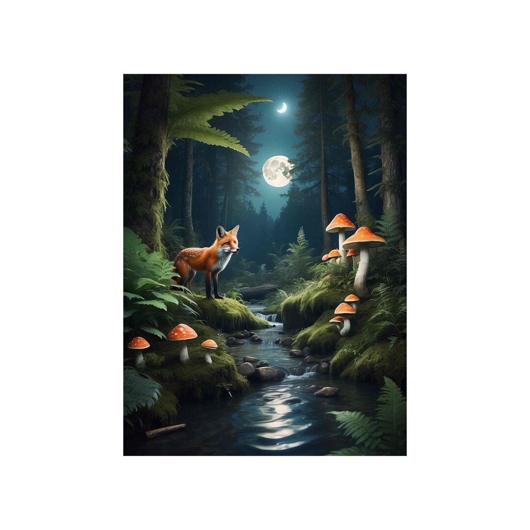 Rice Paper for Decoupage | Enchanted Forest Fox Pattern | Big Size ...