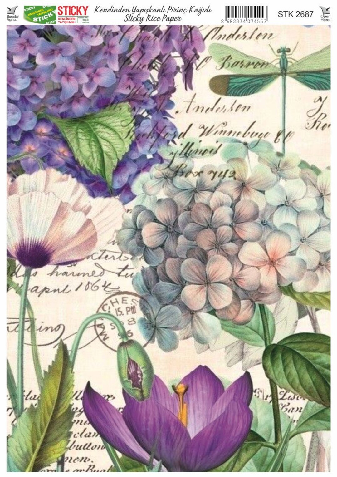 Rice Paper for Decoupage A3 | Sticky Mulberry Paper for Decoupage 16.53 ...