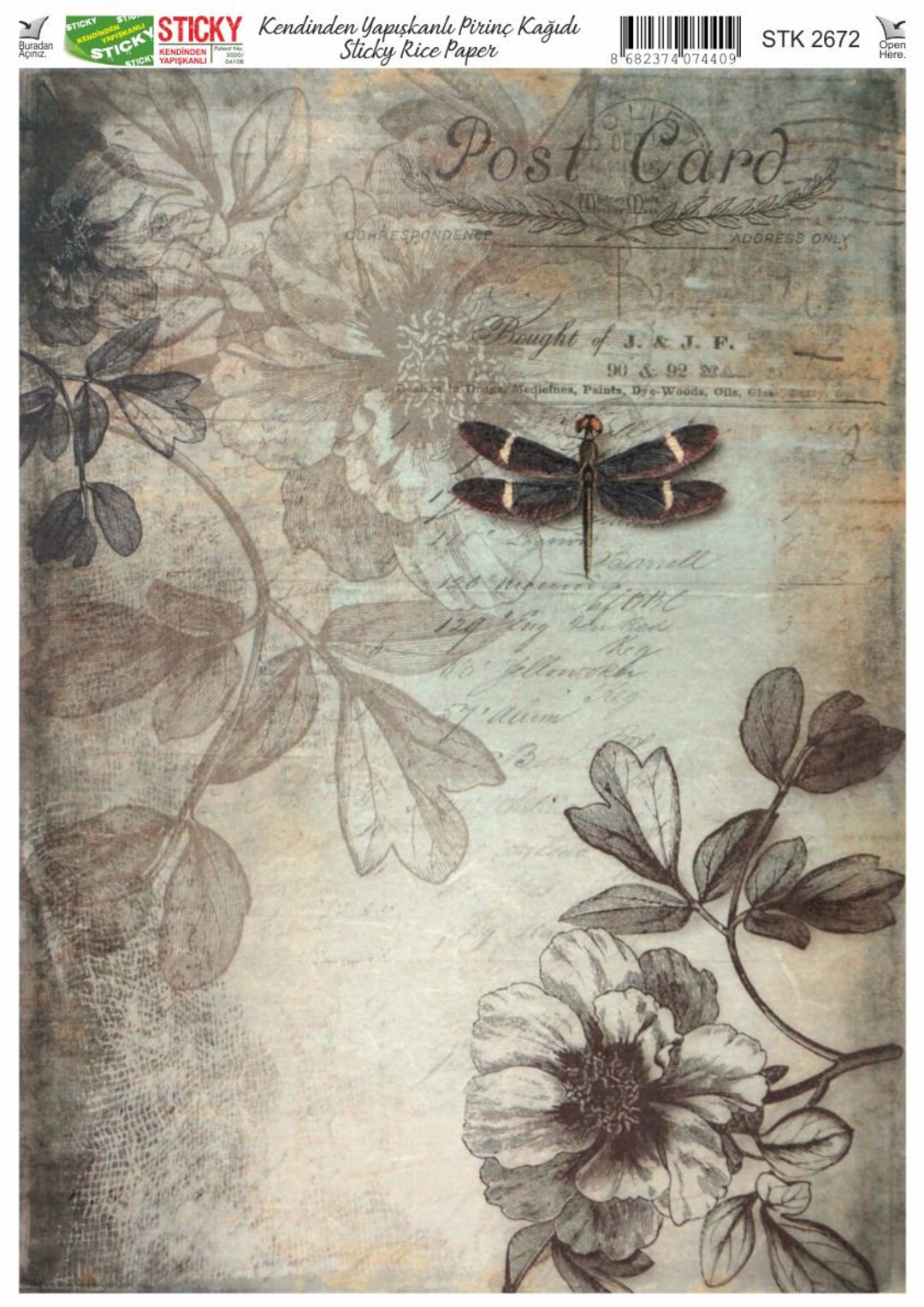 Rice Paper for Decoupage A3 Sticky Paper for Decoupage Washi &rice ...