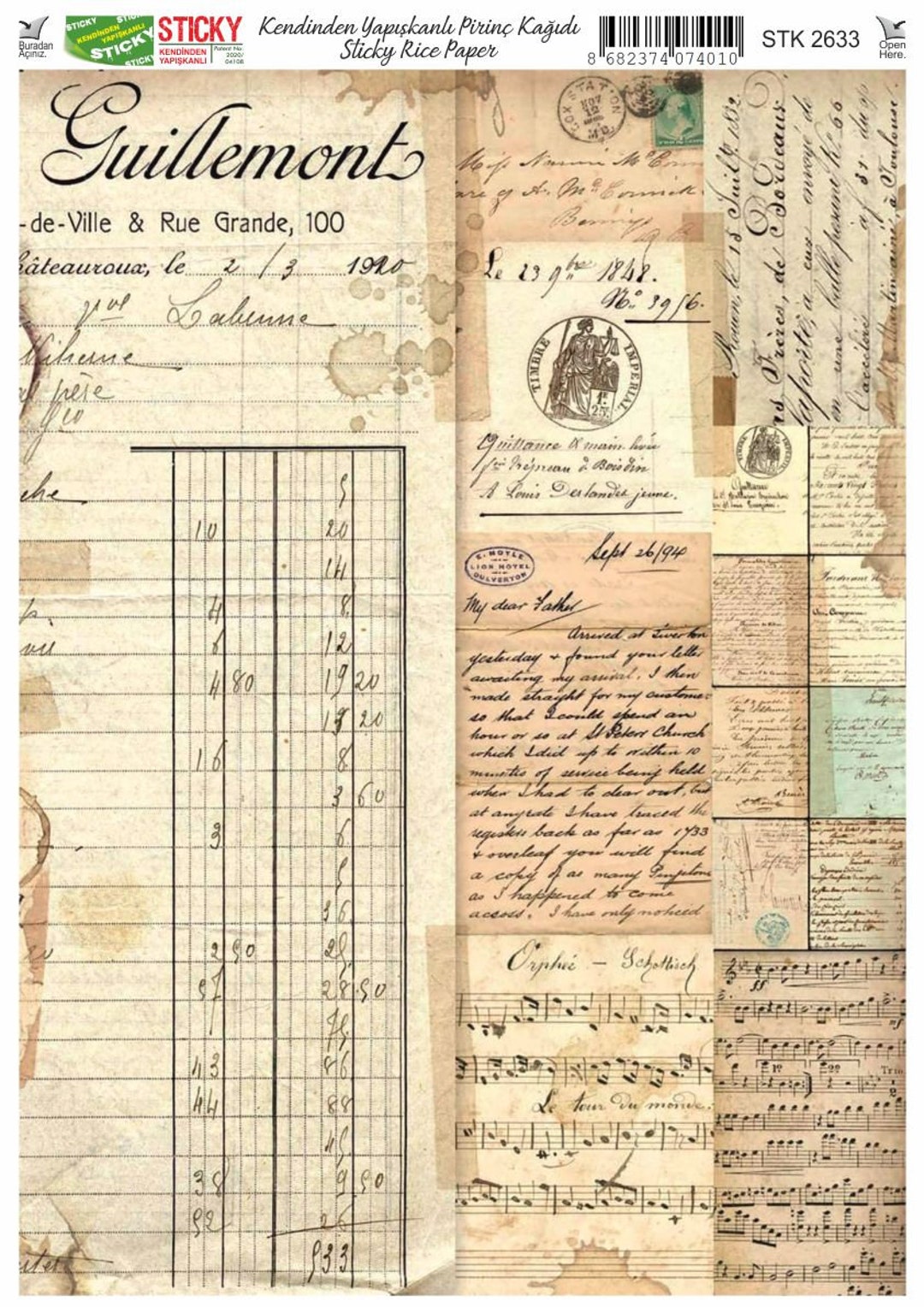 Decoupage Paper for Furniture | Rice Paper for Decoupage A3 | Sticky ...