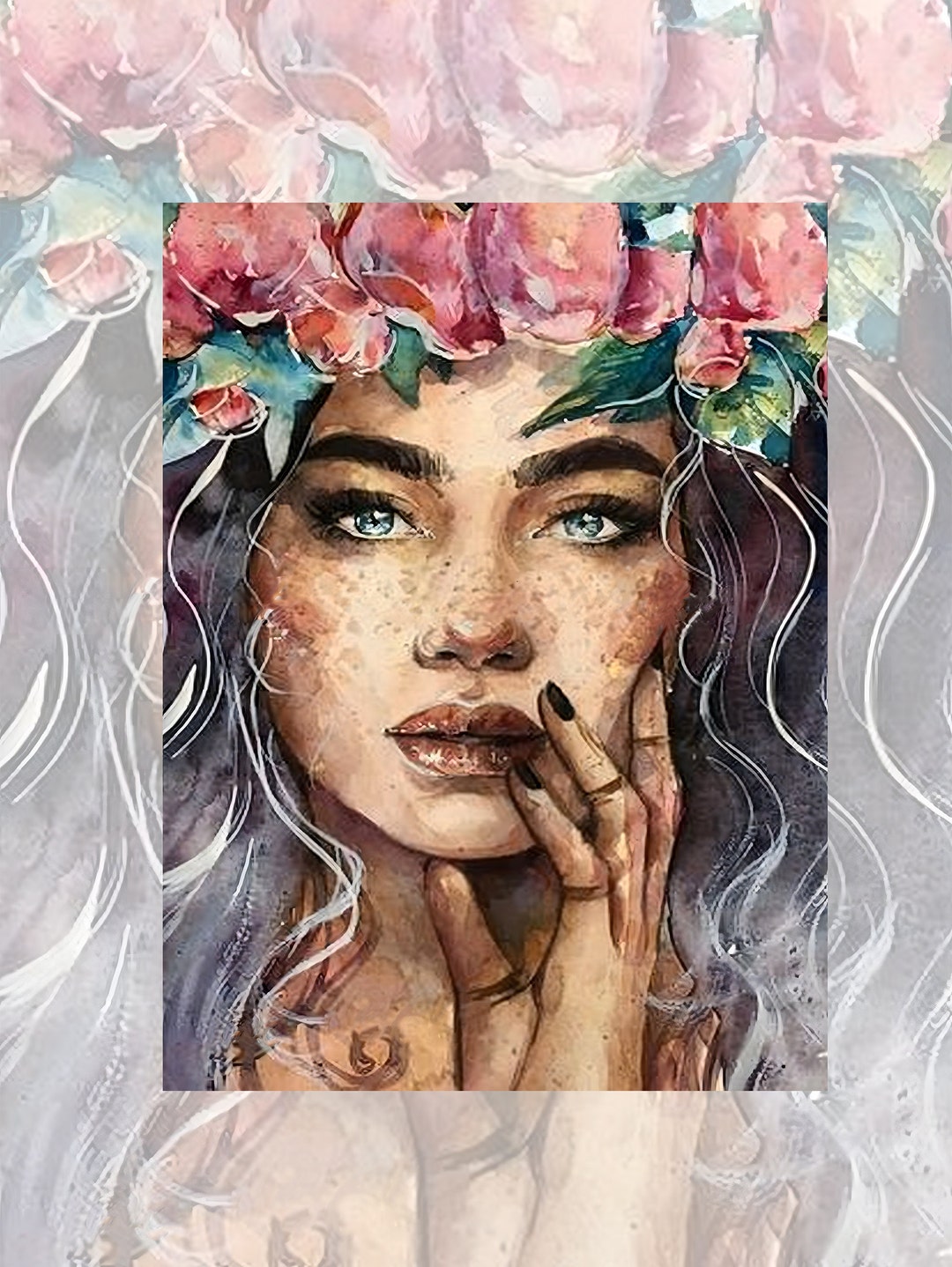 Floral Woman Sticky Rice Paper for Decoupage - A3 - Etsy