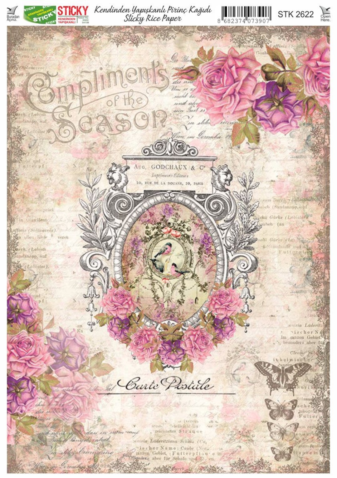 Rice Paper for Decoupage A3 | Sticky Mulberry Paper for Decoupage 16.53 ...