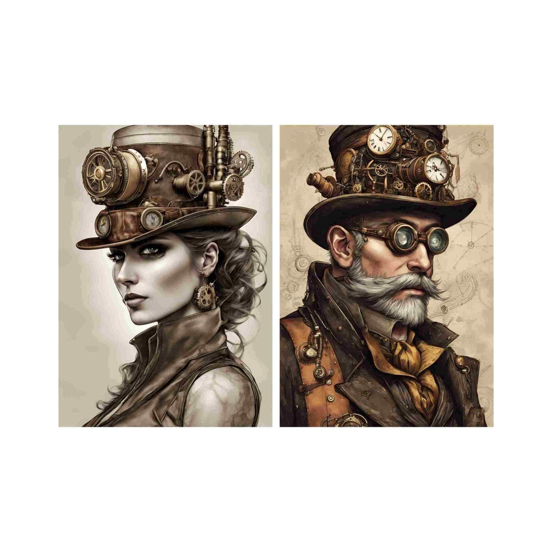 Sticky Rice Paper for Decoupage A3each 7.87'x11.22' Steampunk Pattern ...