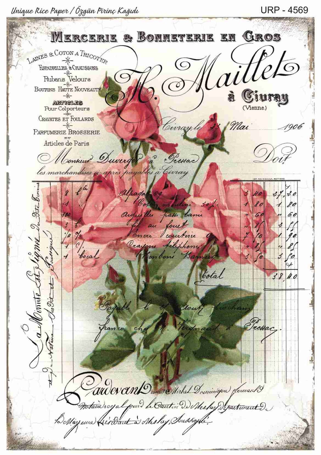 Rice Paper for Furniture Decoupage A3 Size | Sticky Mulberry Paper for ...