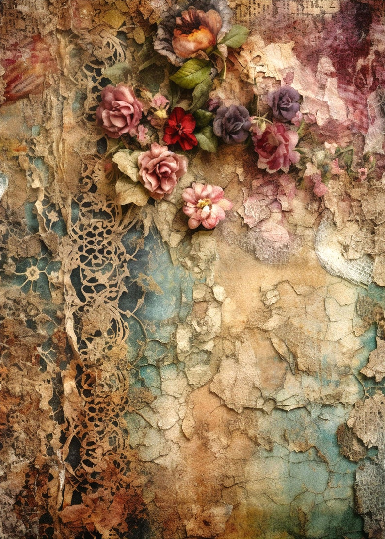 Rice Paper Decoupage | Large Size, Sticky With Floral Pattern for ...