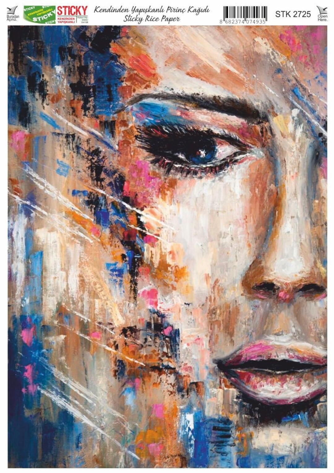 Rice Paper for Decoupage A3 | Sticky Reispapier Frau | Decoupage Paper ...