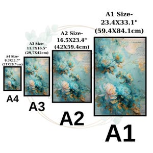 Rice Paper for Decoupage – Big Size Options – Aqua Background, Soft ...