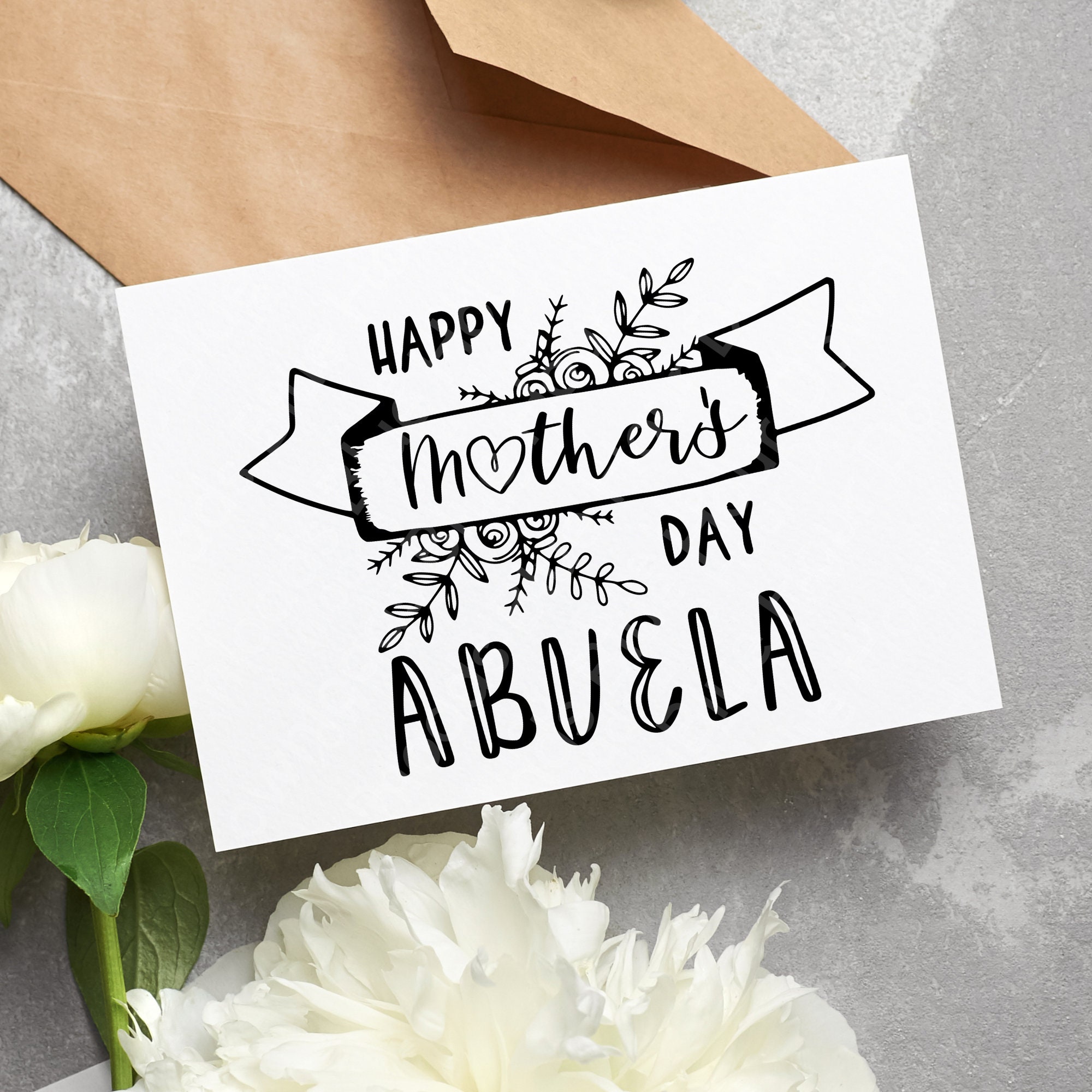 Abuela Happy Mother's Day SVG, PNG, Instant Digital Download, Floral ...