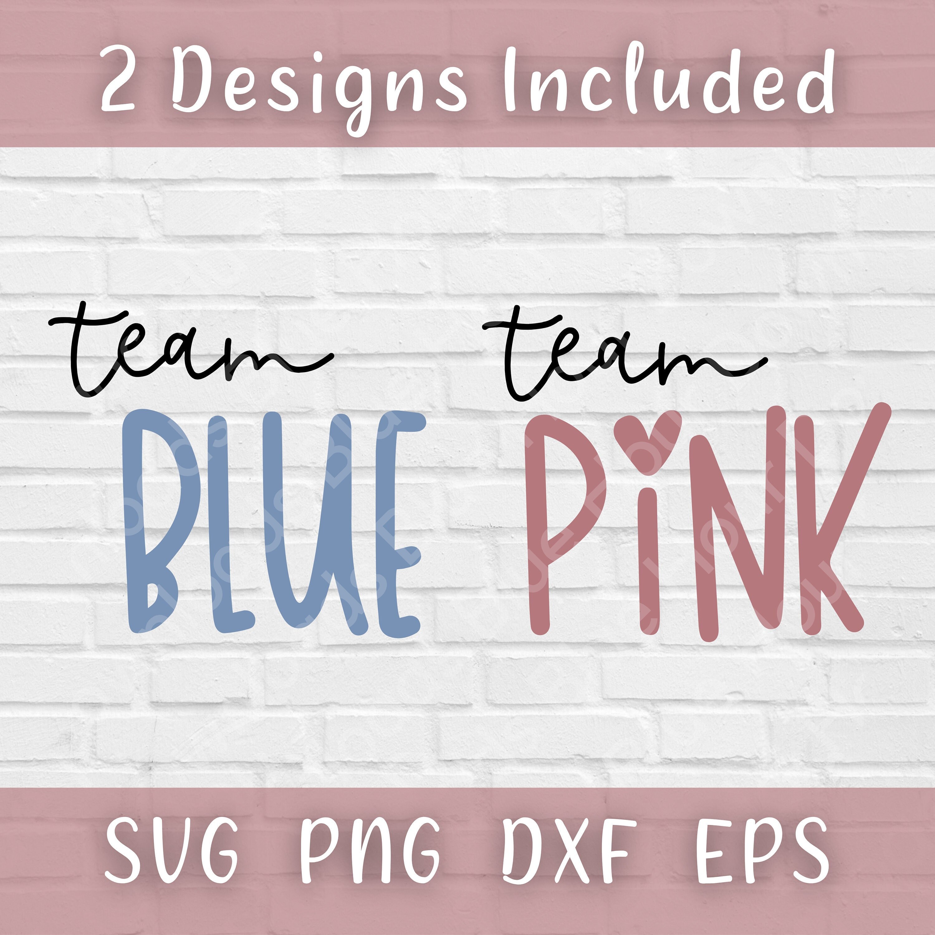 Team Pink Team Blue SVG, PNG, EPS, and Dxf Files, Instant Digital ...