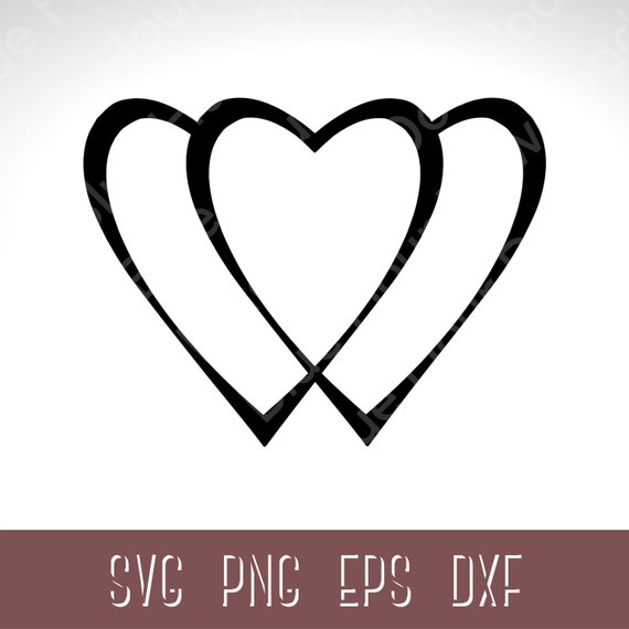 Triple Hearts Instant Download SVG PNG EPS and Dxf Files | Etsy