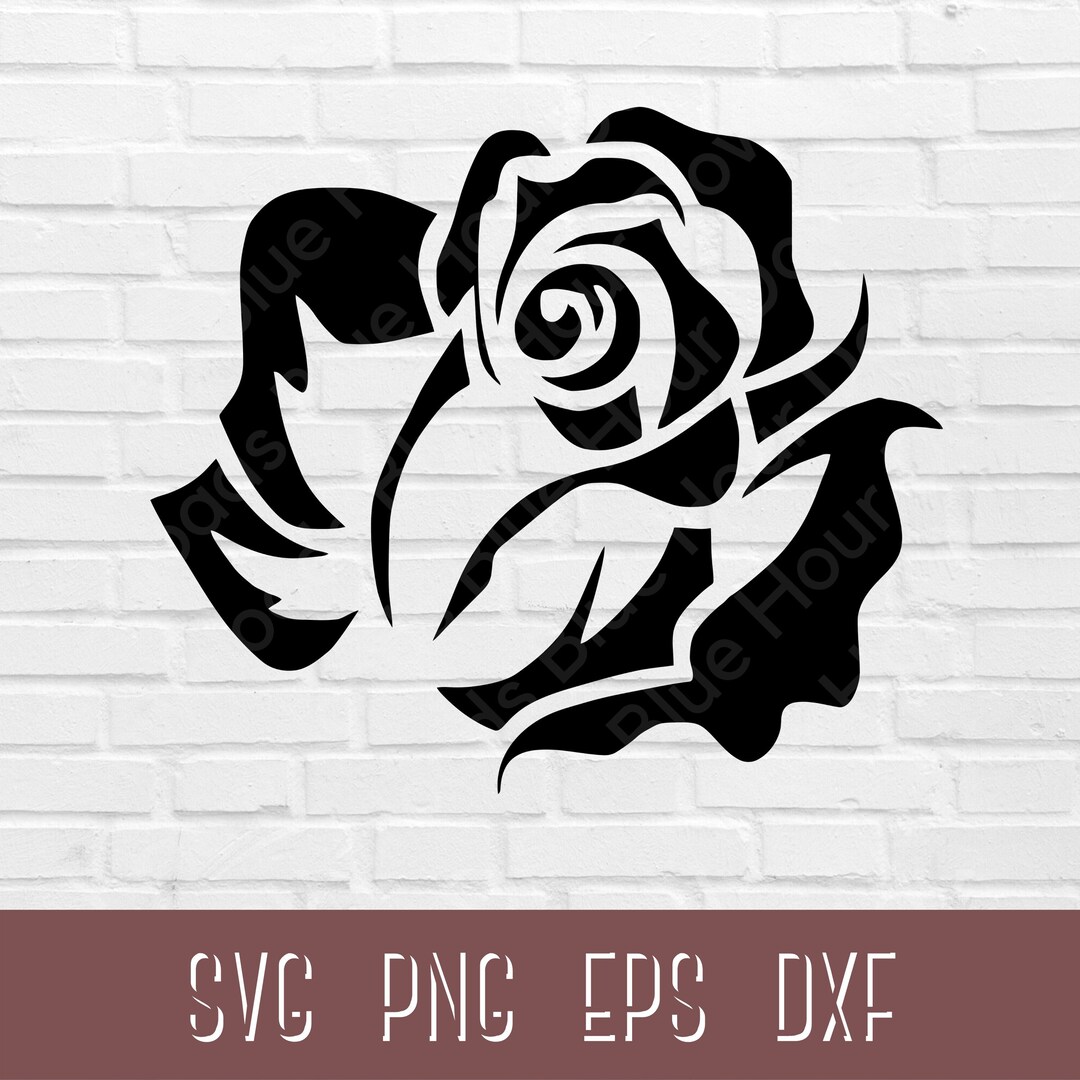 Rose SVG, PNG, EPS, and Dxf Files, Instant Digital Download, Rose ...