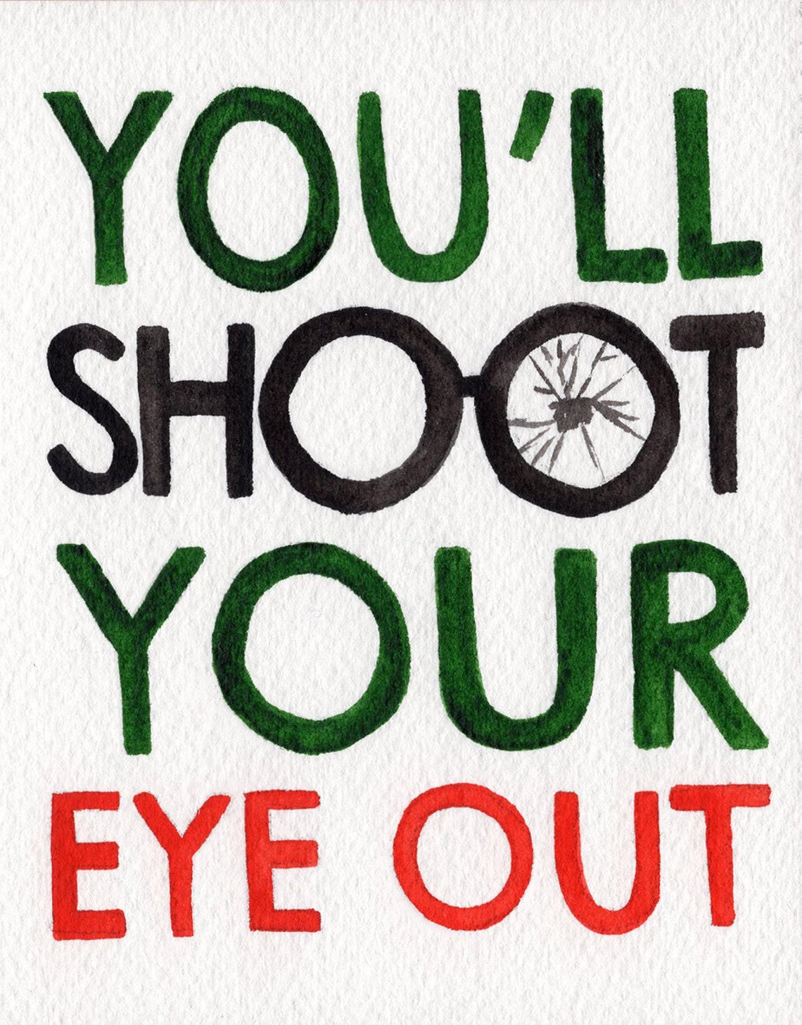 Youll Shoot Your Eye Out Christmas Card Handmade Set Etsy