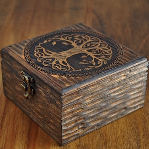 Tree of Life, Wooden Box. Box for Souvenirs. Witch Jewelry Box. Wiccan ...