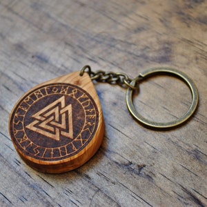 Keychain Valknut, Personalized Viking Gift. Norse Talisman of ...