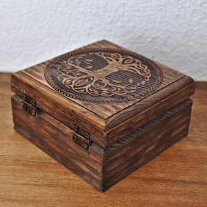 Tree of Life, Wooden Box. Box for Souvenirs. Witch Jewelry Box. Wiccan ...