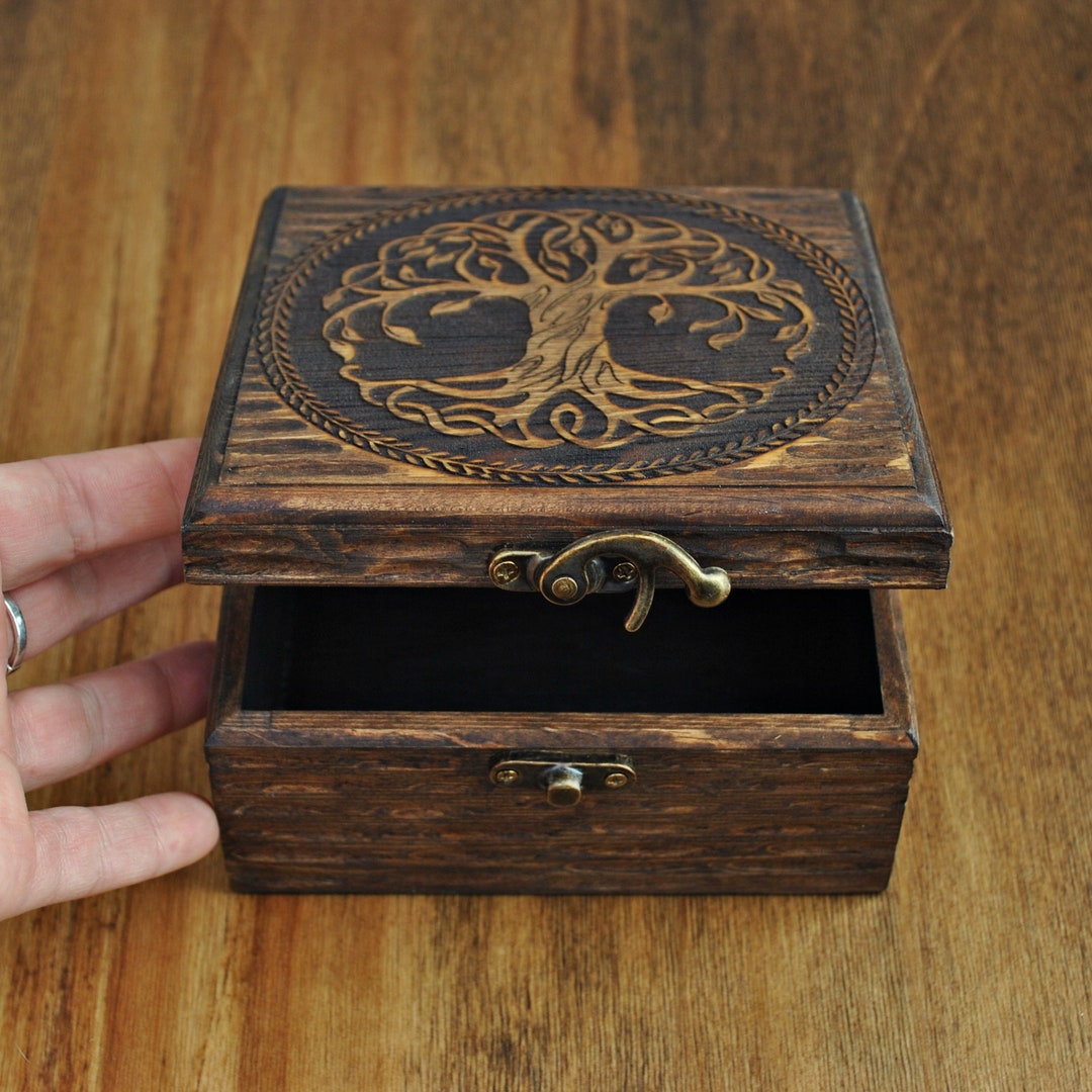 Tree of Life, Wooden Box. Box for Souvenirs. Witch Jewelry Box. Wiccan ...