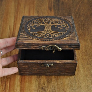 Tree of Life, Wooden Box. Box for Souvenirs. Witch Jewelry Box. Wiccan ...