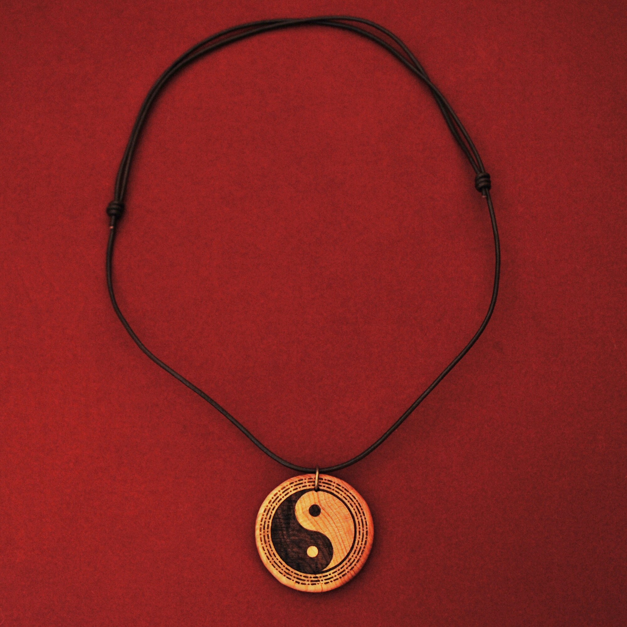 Yin Yang pendant in reed wood. Protective amulet. Lucky | Etsy