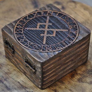 Viking Box With Eternal Love Rune · Customizable Wooden Jewelry Box ...