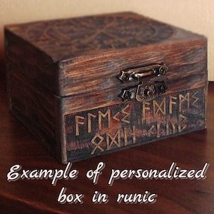 Mjolnir and Runes. Box Engraved With Thor's Hammer. Personalized Gift ...