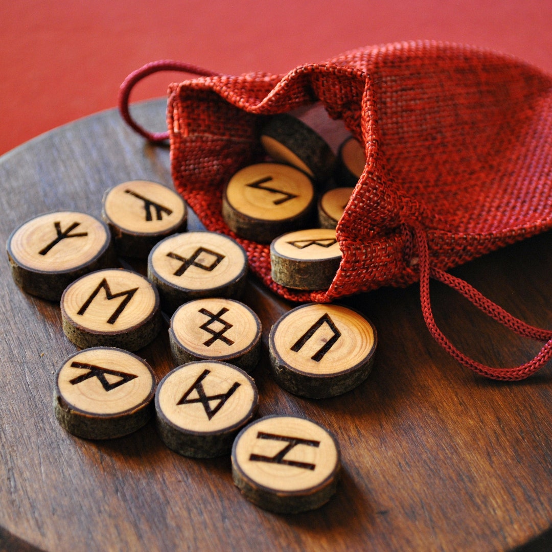Viking Wooden Runes. Futhark Ancient 24 Runes Plus the White Rune of ...