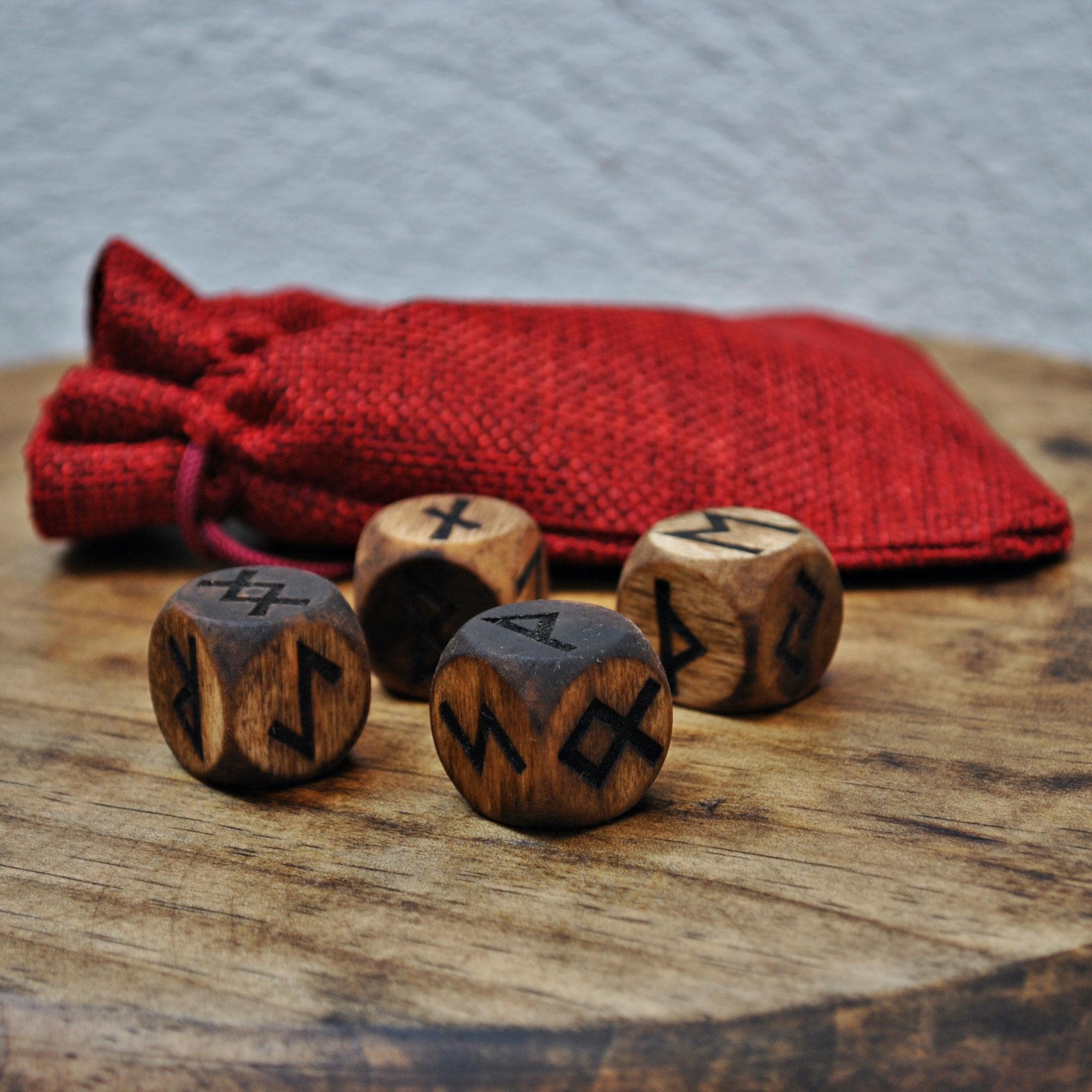 Norse Runes, Elder Futhark Divination Rune Dice, 4 Wooden Dice With 24 ...
