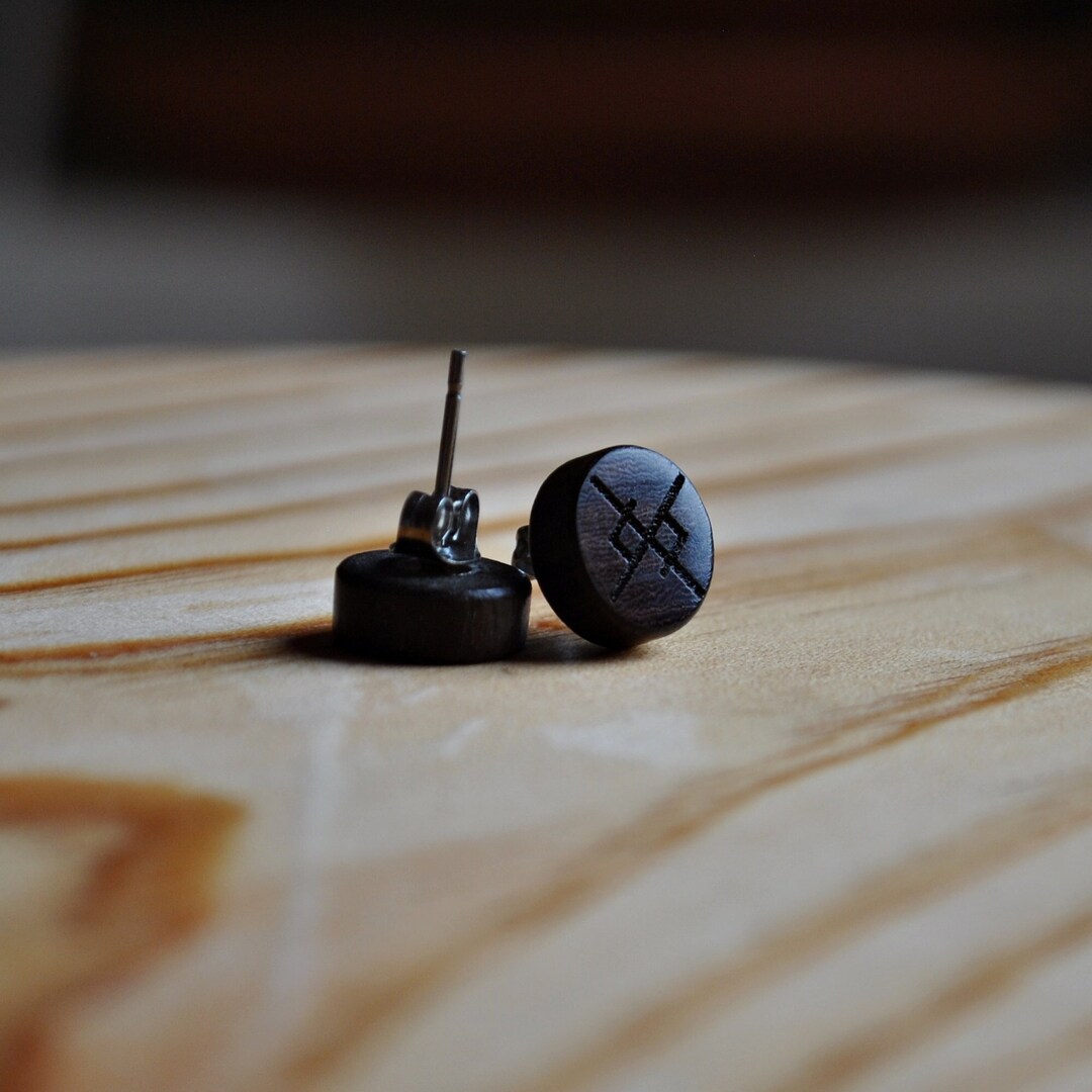 Eternal Love Rune, Viking Earrings Made of Wood and Hypoallergenic ...