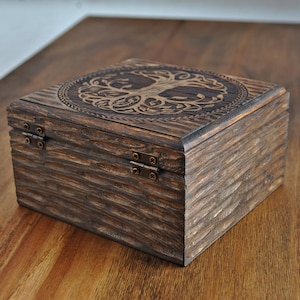 Tree of Life, Wooden Box. Box for Souvenirs. Witch Jewelry Box. Wiccan ...