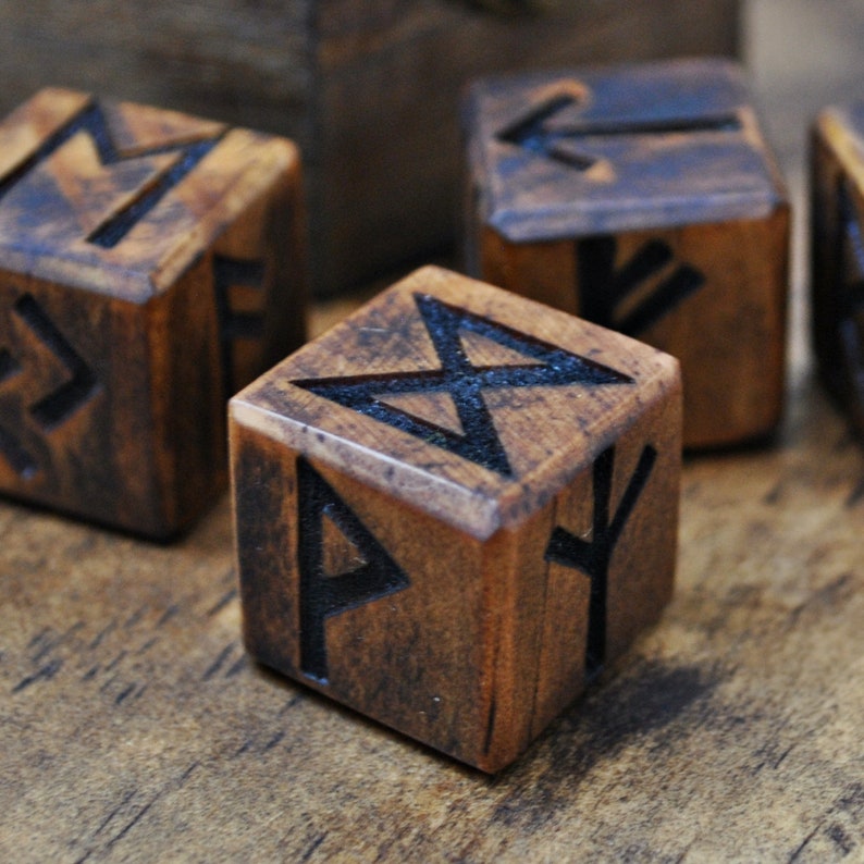 Norse Runes Elder Futhark Divination Runic Dice 4 Wooden - Etsy