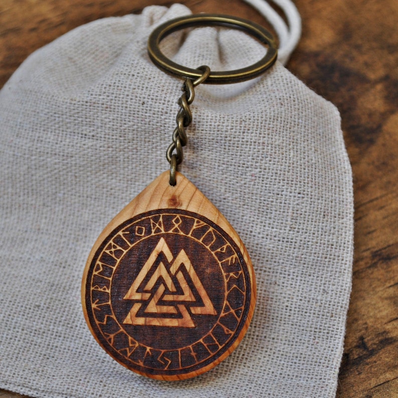 Keychain Valknut, Personalized Viking Gift. Norse Talisman of ...