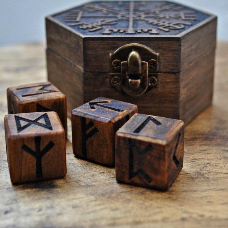 Norse Runes Elder Futhark Divination Runic Dice 4 Wooden - Etsy