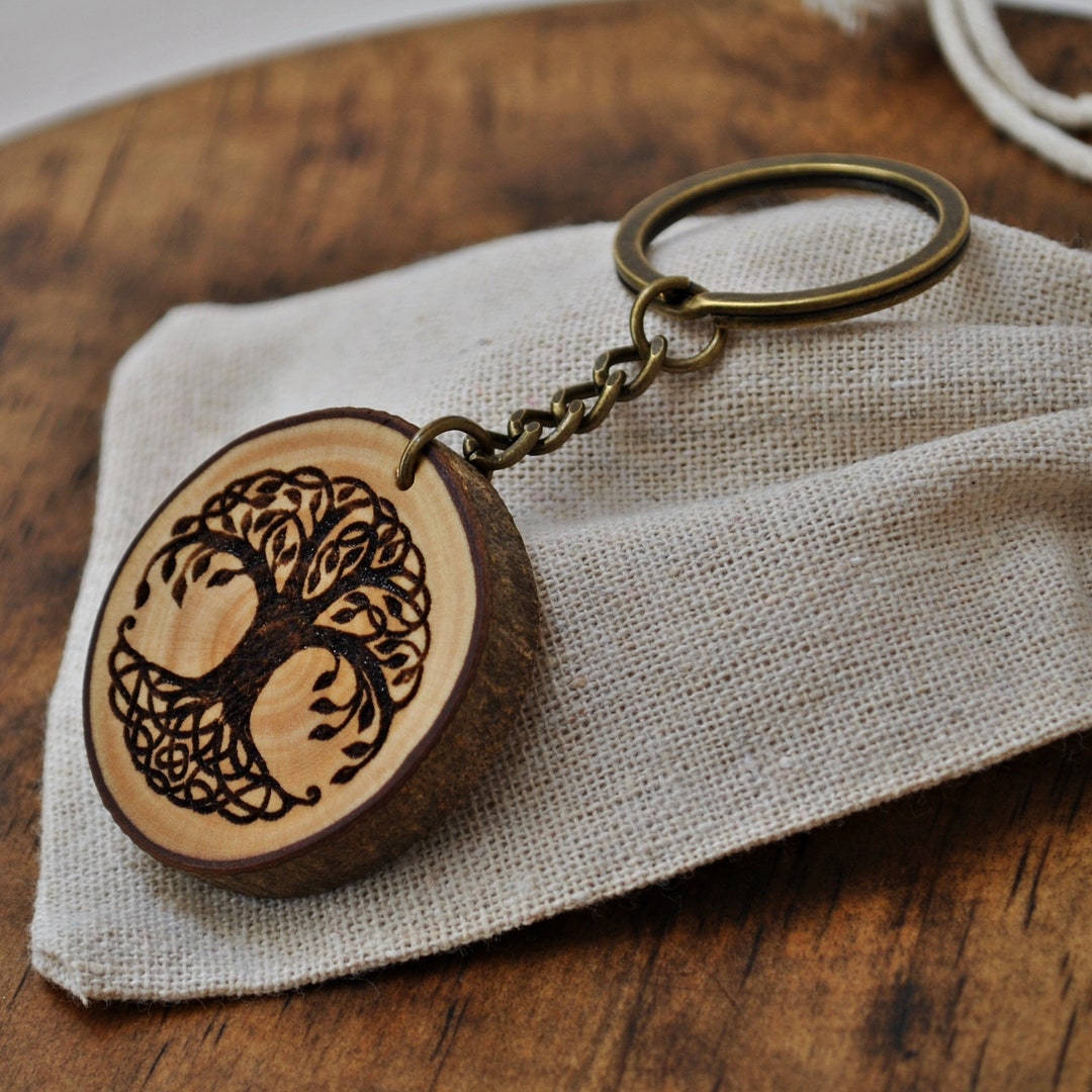 Wooden Tree of Life Keychain, Personalized Gift. Viking Talisman ...