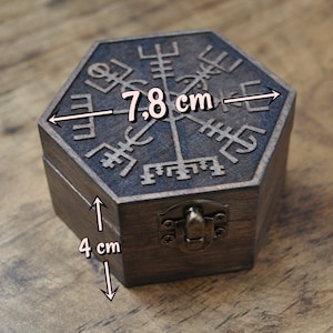 Vegvisir, Wooden Hexagonal Viking Box. Viking Fan Gift, Runes Box ...