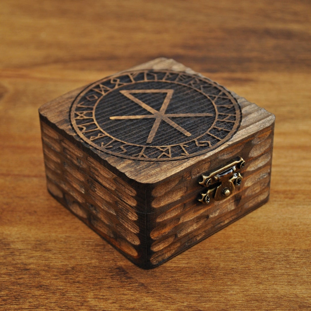 Viking Box, Love Rune, Wedding Ring Box, Personalized Wooden Jewelry ...