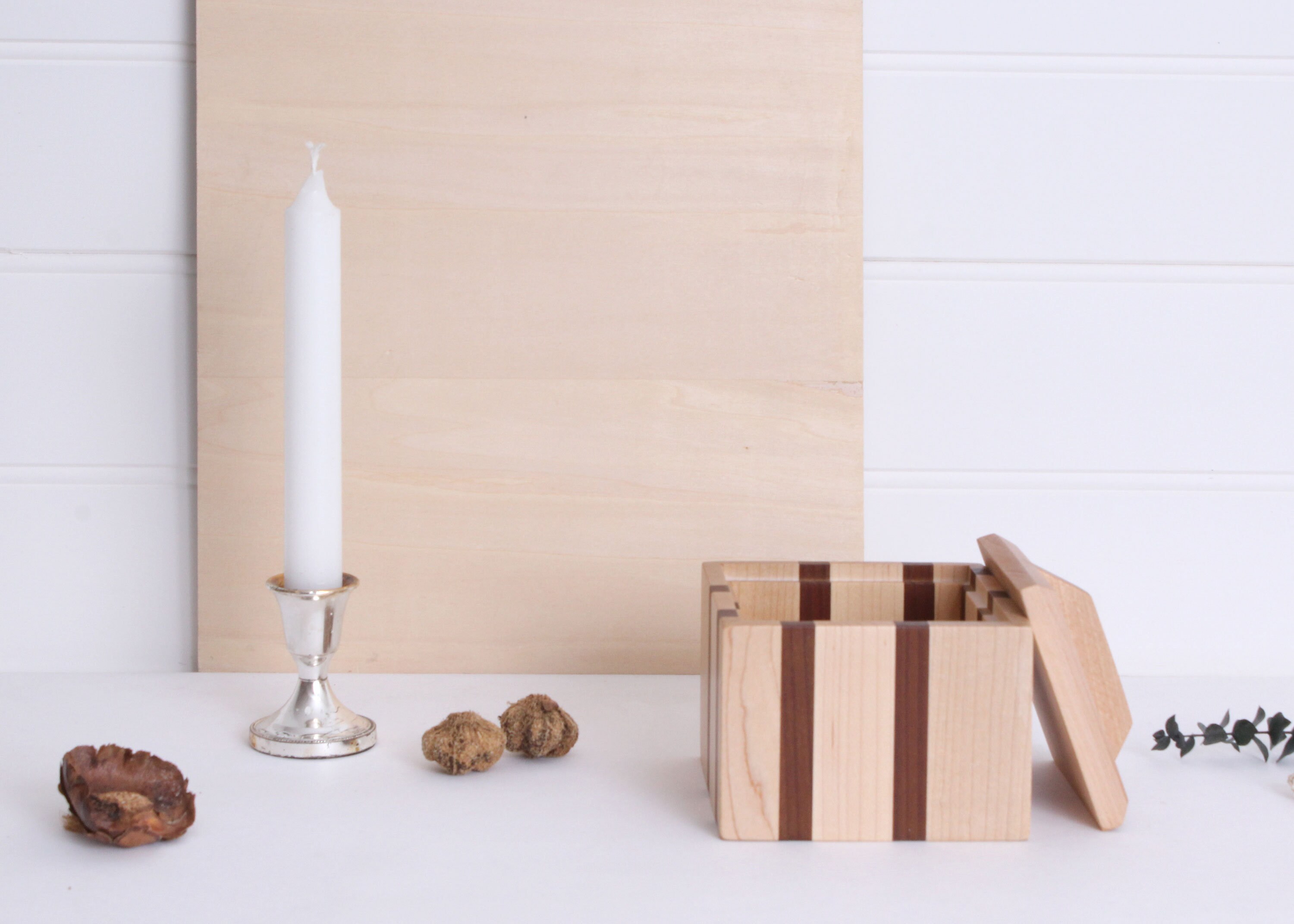 Maple Wooden Box With Lid / Maple and Torrefied Poplar Wood - Etsy