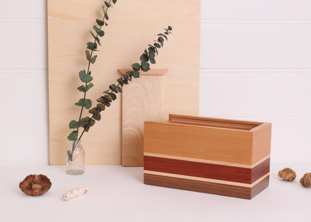 Wooden Box With Sliding Lid / Keepsake Box / Tea Storage Gift Box ...