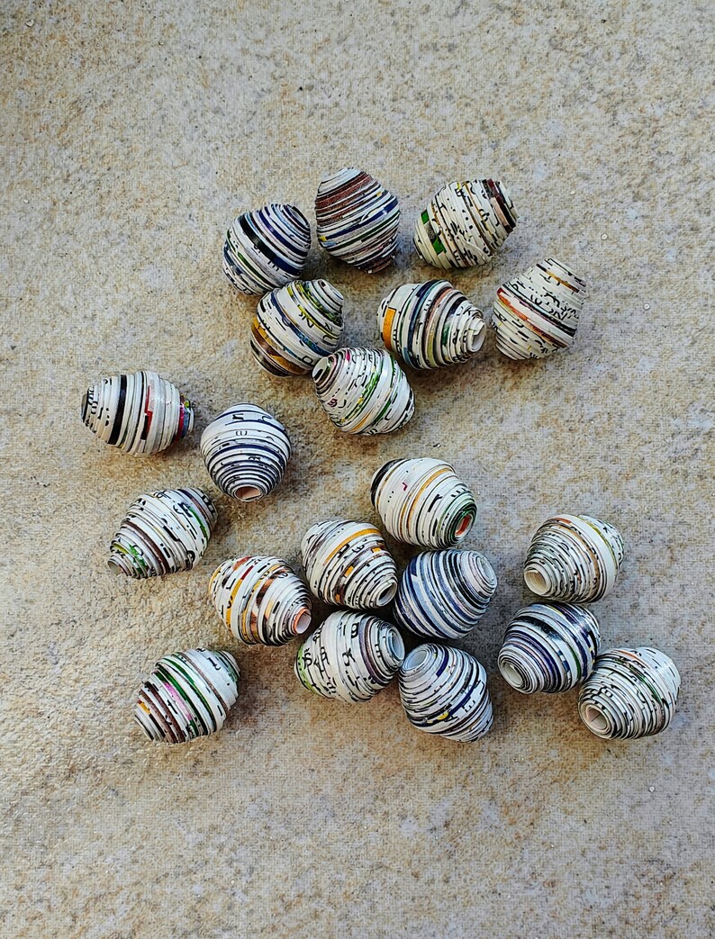 Hand Rolled Paper Beads: Upcycled Magazine Beads, 20pc - Etsy